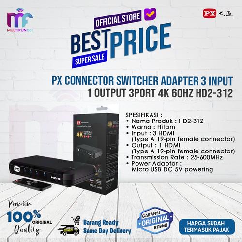 Jual PX Connector Switcher Adapter 3 Input 1 Output 3Port 4K 60hz HD2-312 - Jakarta Pusat ...