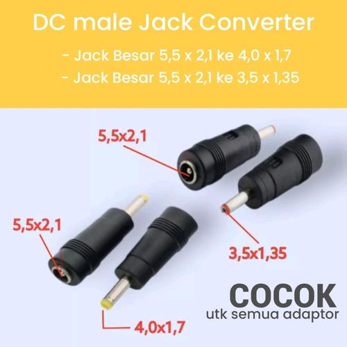 Jual Converter Jack DC Power Socket 5.5x2.1mm Female - DC Plug Male - 3 ...