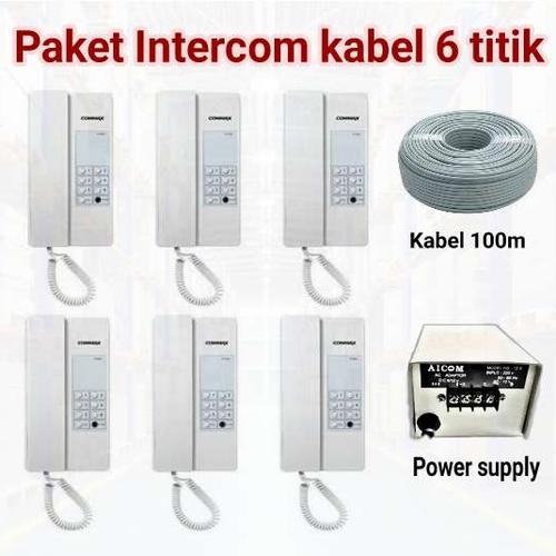 Jual Paket Intercom pakai kabel 6 titik (pemasangan sangat mudah ...