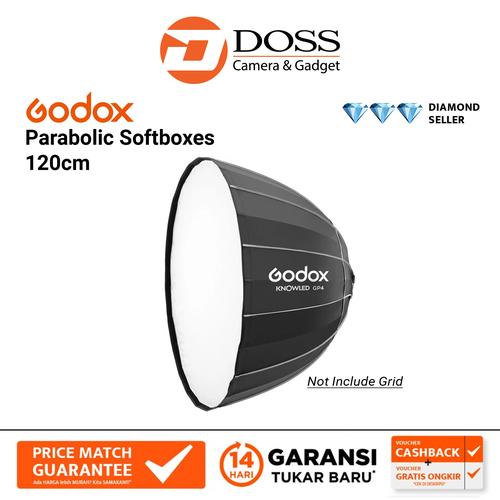 Promo Godox Knowled Parabolic Softboxes 120cm GP4/GPS4 for MG1200Bi Bi-Color Cicil 0% 3x ...