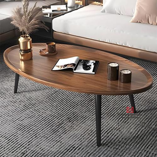 Jual Meja Tamu Oval Minimalis Kayu Jati Natural Dark Brown - Kab ...
