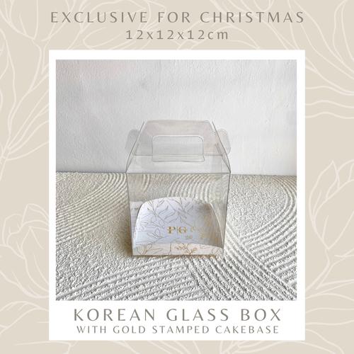 Jual Korean glass box 12x12x12cm / kotak box kue transparan bening ...