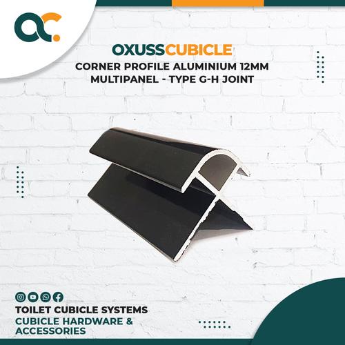 Jual Corner 12mm Aluminium Sudut Partisi Cubicle - Hitam - 200cm ...