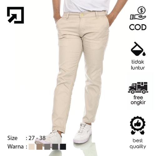 Jual Celana Pria Panjang Chino Slimfit Kerja Kantor Santai ukuran 27-32 - Mocca, 27 - Kab ...