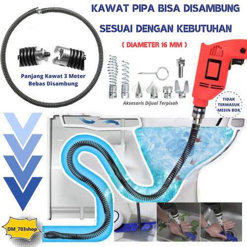 Jual Kawat Pembersih Pipa Mampet Tersumbat Pipa Cleaner Bisa Disambung ...
