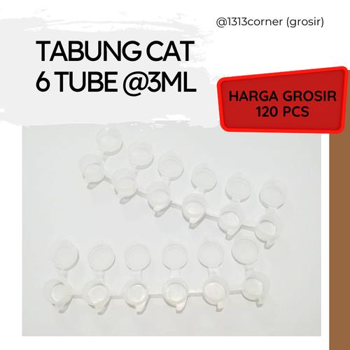 Jual Pot Cat Plastik 6pcs x 3ML Tabung Tempat Cat Acrylic Grosir min ...