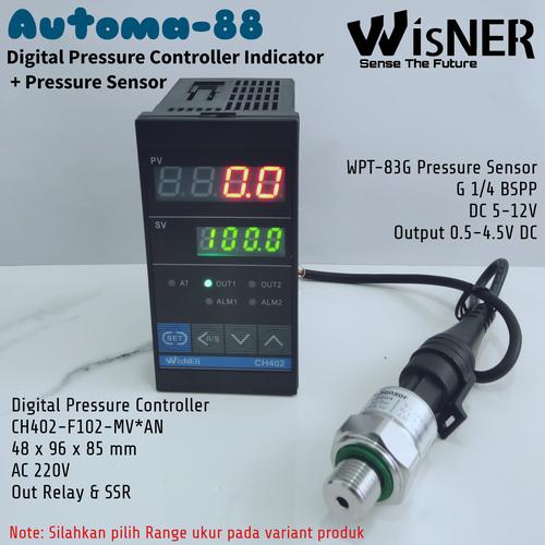 Jual WISNER CH402 Digital Pressure Controller Indicator 48mm x 96mm +sensor - 0 - 20 Bar - Kab ...