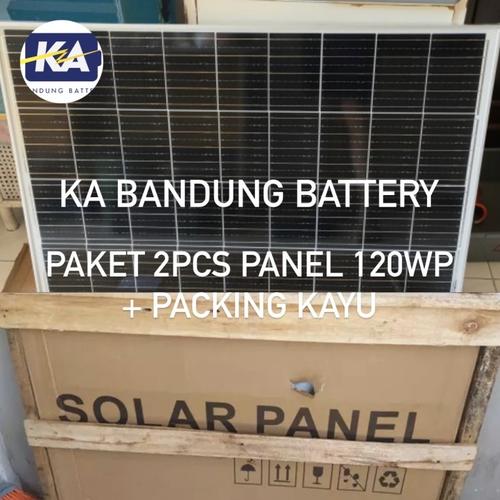 Jual Promo paket 2 solar panel surya Sun Asia 12v 120wp mono packing ...