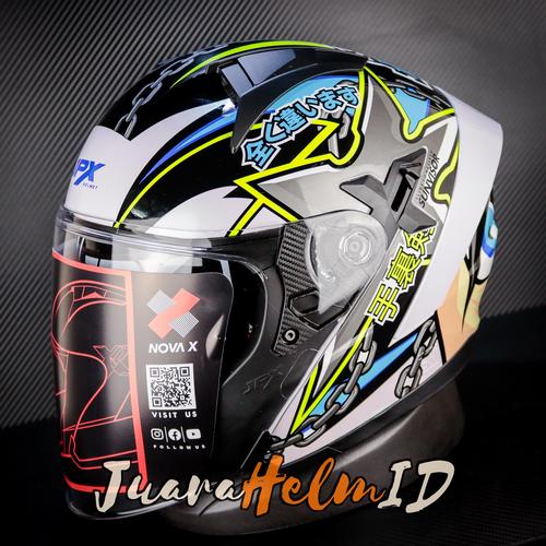 Promo JPX HELM NOVA X V2 N6 MOTIF / PEARL WHITE / NOVA-X DOUBLE VISOR ...