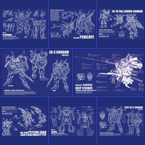 Jual Poster Blueprint Gundam Custom v.2 - Sazabi - Kota Cimahi ...