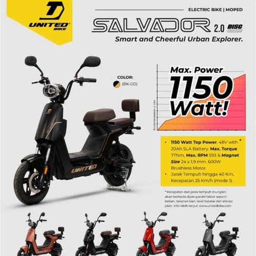 Jual Sepeda Motor Listrik UNITED SALVADOR 2.0 600 Watt Electric Bike ...