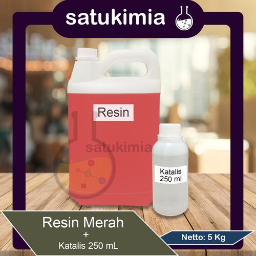 Jual Resin Merah / Resin Polyester Merah 5 Kg + Katalis 250 ml ...