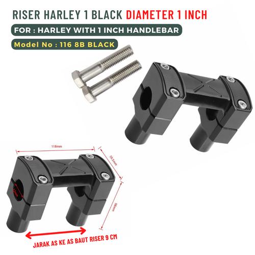 Jual RISER HARLEY 1 INC UNTUK DYNA SOFTAIL 116 8B BLACK - Kota Bekasi ...