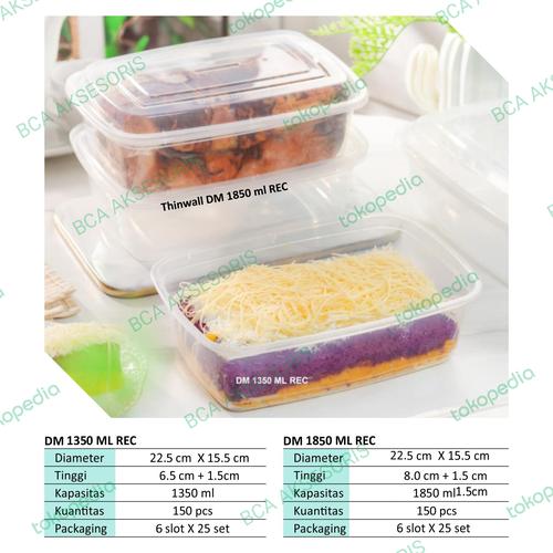 Jual THINWALL DM PANJANG 1350 ML REC - 1350Ml FOOD CONTAINER - ISI 25 ...