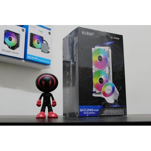 Jual PC Cooler GI-CL240 ARGB Dual Radiator Water Cooling Black / White ...