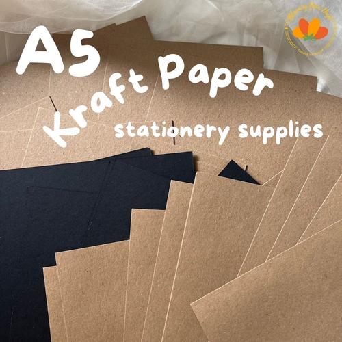 Jual a5 kertas kraft coklat hitam 200gsm 400gsm 500gsm brown craft ...