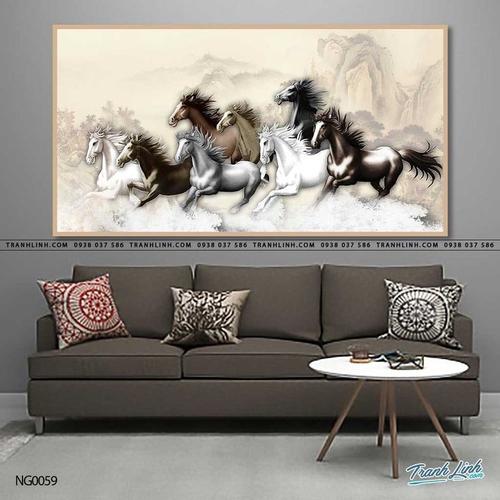 Jual lukisan hiasan dinding kuda white modern 100x150 + frame - Kab ...