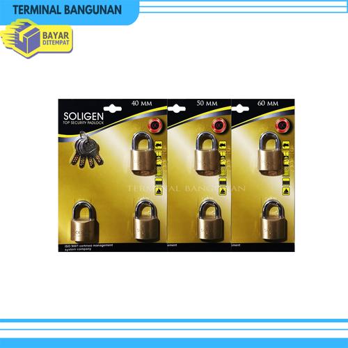 Jual Gembok Master Key SOLIGEN 3 pcs Kuningan 40 50 60 mm Komputer ...