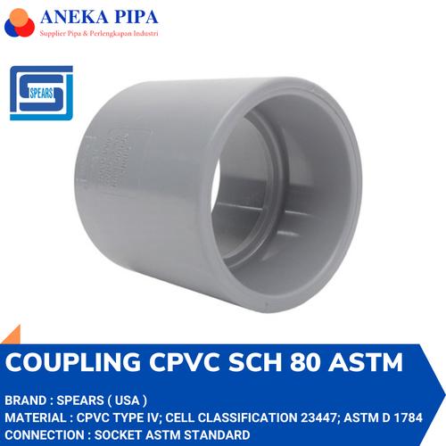 Jual Coupling Socket CPVC Sch 80 Size 1 Inch Socket ASTM Brand SPEARS ...