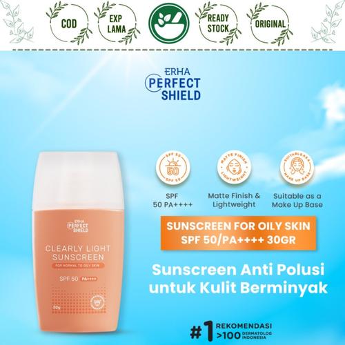 Jual ERHA PERFECT SHIELD CLEARLY LIGHT SUNSCREEN SPF 50 PA++++ NORMAL ...