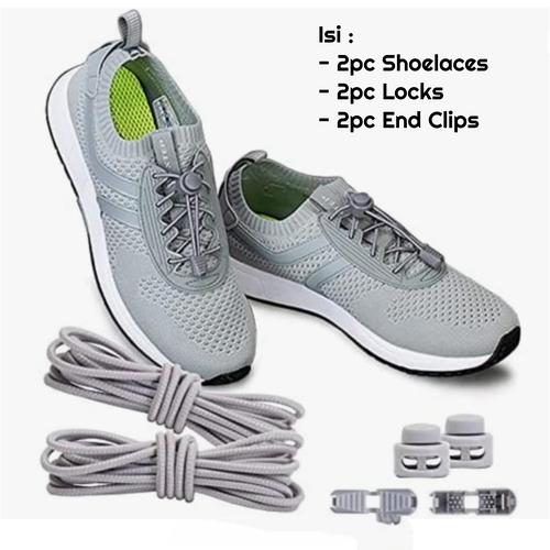 Jual TS06 Tali Sepatu Karet Elastis Bulat Zipper Lock System Lazy ...