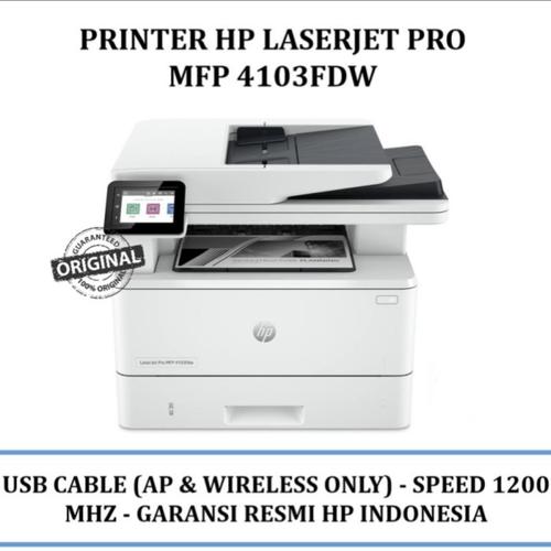 Jual HP Printer LaserJet Pro MFP 4103FDW Print / Duplex / Fax [2Z629A] - Jakarta Barat ...