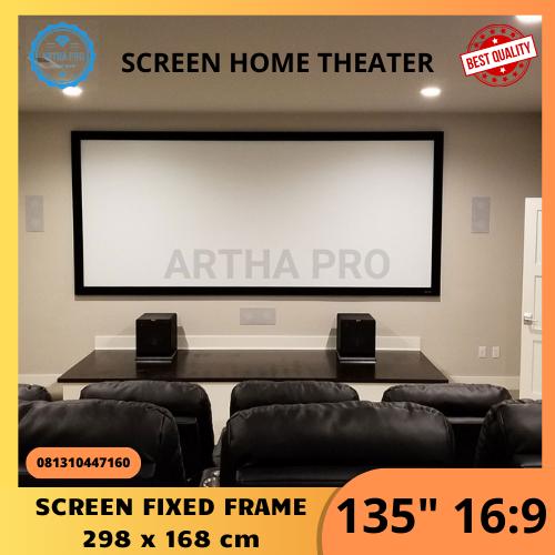 Jual Screen Projector Fixed Frame 135" 16:9 Layar proyektor home ...