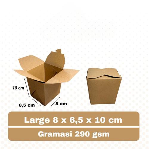 Jual food pail paper rice box bahan kraft ukuran large wadah nasi kotak ...