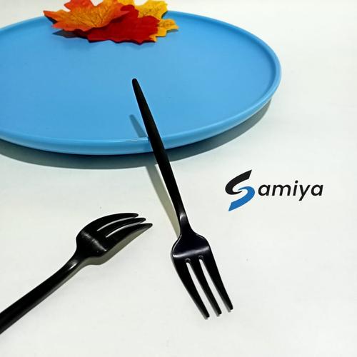 Jual garpu doff cake kue buah/dessert tea fork stainless matte black ...