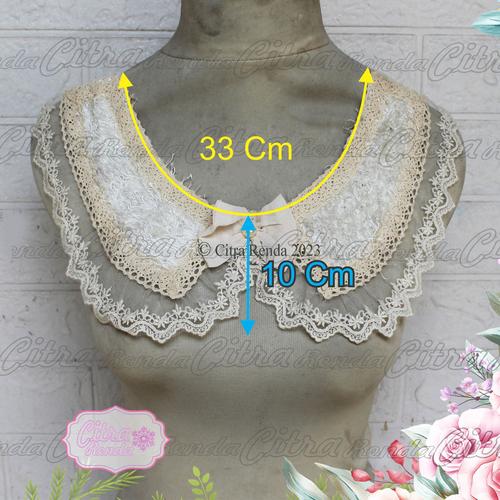 Promo (Per Pcs) AP569 Aplikasi Kerah / Patch Leher / Renda Leher Cantik ...