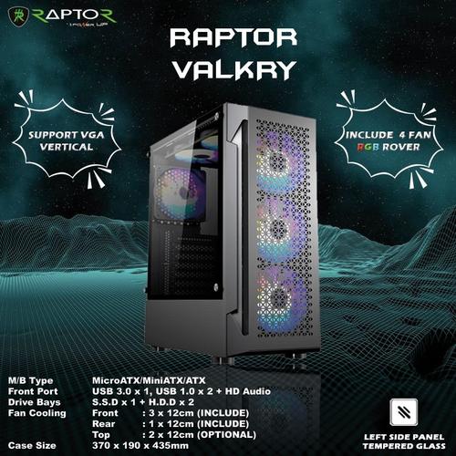Jual Casing Gaming RAPTOR VALKRY - include 3 FAN RGB ROVER - Kota ...