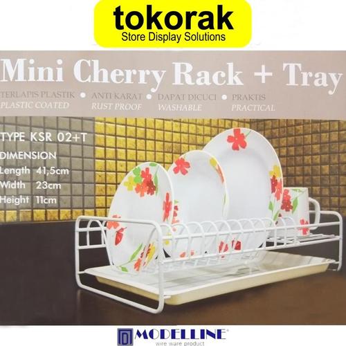 Jual Rak Piring Gelas Mini Cherry + Tray Rack Modelline Keranjang Dapur ...