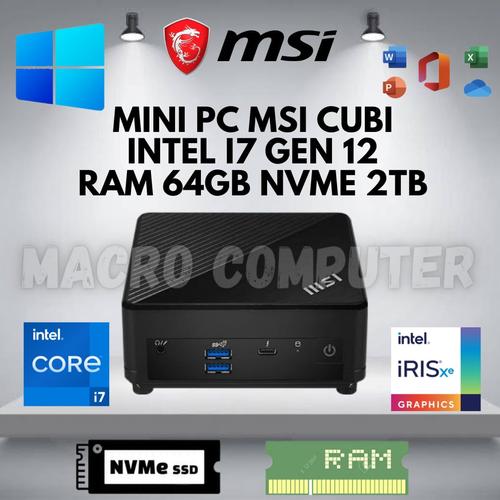 Jual MINI PC MSI i7 GEN 12 +WIN 11 | MSI CUBI 5 12M | INCLUDE RAM + SSD ...