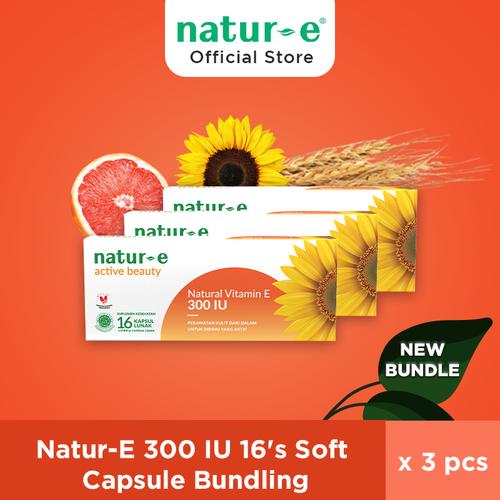 Promo Natur-E Active Beauty Natural Vitamin E 300 IU 16s 3pcs suplemen ...