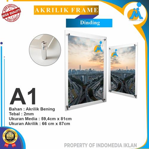 Jual akrilik/akrilik frame dinding/akrilik poster dinding/ukuran A1/A2 ...
