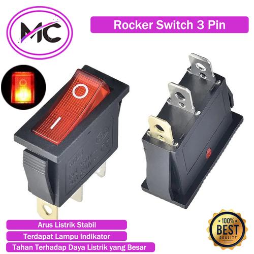 Jual Saklar On Off Listrik Switch Rocker 3 Pin Stop Kontak Gepeng Kecil ...
