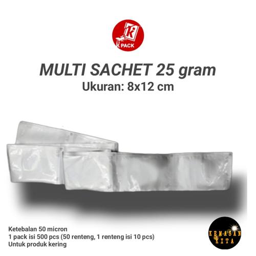 Jual MULTISACHET 25G KEMASAN SACHET ALU FOIL SILVER RENTENG (PER PACK ...