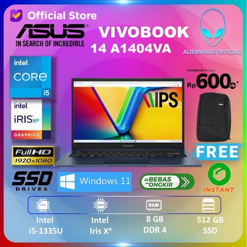 Promo Asus Vivobook 14 A1404VA i5 1355U 8GB 512GB SSD IRISXE W11 OHS 14 ...