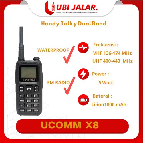 Jual UCOMM X8 HANDY TALKY DUALBAND VHF UHF HT WATERPROOF IP55 - Kota ...