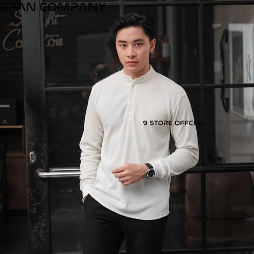 Jual Hem Polos Pria Bahan Elastis Tidak Terawang Slimfit Tangan Panjang ...