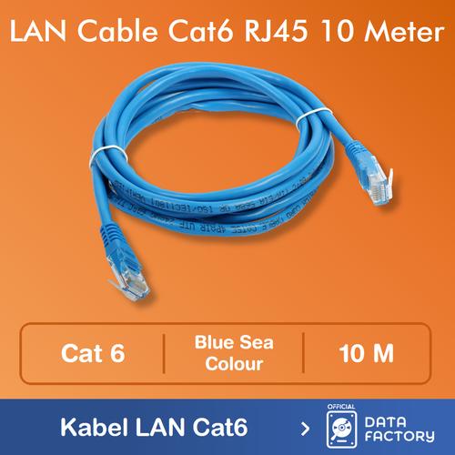 Jual Kabel LAN RJ45 UTP Cat6 Ethernet 10M / 10 Meter - LAN Cable Blue ...