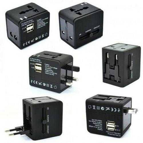 Jual UNIVERSAL TRAVEL ADAPTOR USB CHARGER ADAPTER COLOKAN AU UK US ...