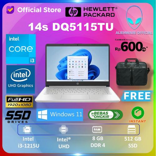 Promo HP 14s DQ5115TU CORE I3 1215U 4GB 512GB W11+OHS 14.0FHD - PAKET ...