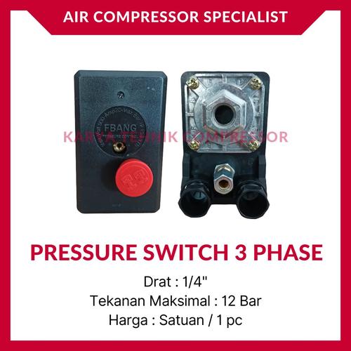 Jual Otomatis Pressure Switch Kompresor Udara 3 Phase 380 Volt Lubang 1 ...