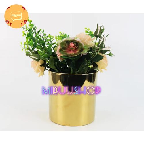 Jual Vas bunga keramik warna gold aesthetic mewah premium high quality ...