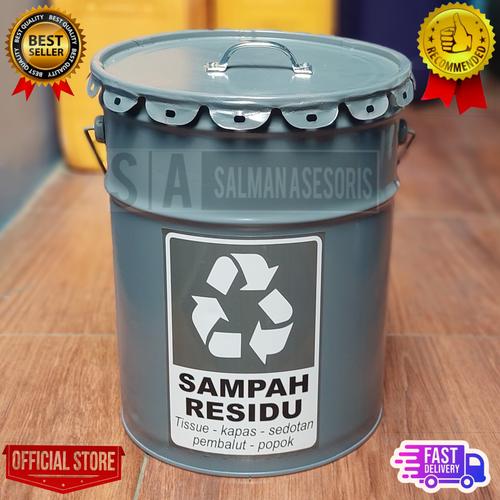 Jual Tempat Sampah Kaleng 20 Liter Organik/Non Organik/B3/Residu/Logam ...