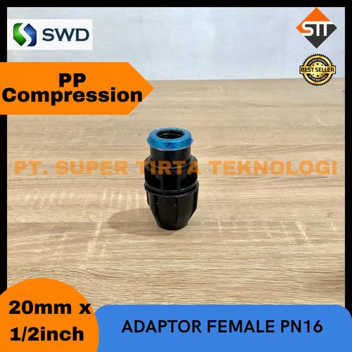 Jual Adaptor Female PP Compression HDPE PN16 20mm x 1/2" - Kab ...