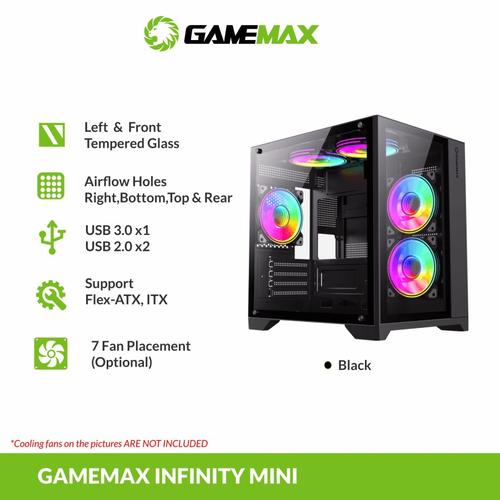 Jual Gamemax Infinity Mini Casing Komputer Micro ITX / Casing PC M-ITX ...