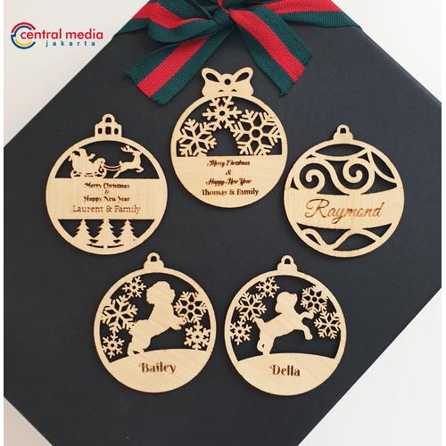Jual Hang Tag Natal Kayu Grafir Custom Nama Ucapan Ornament Christmas ...