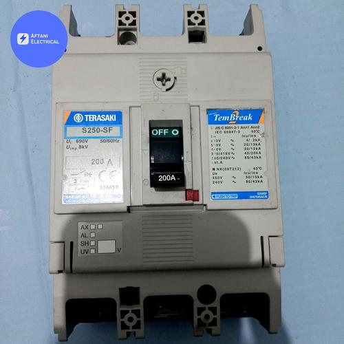 Jual MCCB BREAKER TERASAKI S250-SF 3 POLE 200A 85kA 8kV ORIGINAL JAPAN ...